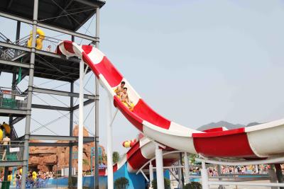 China Large Aqua Park Equipment Exciting Swimming Pool Waterslides Ashland / DSM Resin for sale