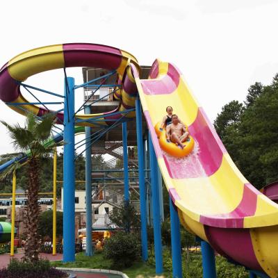 China stainless steel / fiberglass Water Slides Floor space 17 * 40m for sale