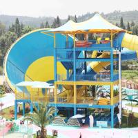 China Outside Fiberglass Water Slides for adults , 14.6m Platform Height for sale