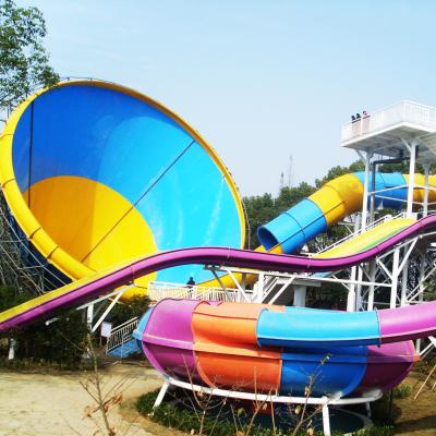 China Customized Fiberglass Pool Slide / Super Tornado Water Slide 14.6m Platform Height for sale