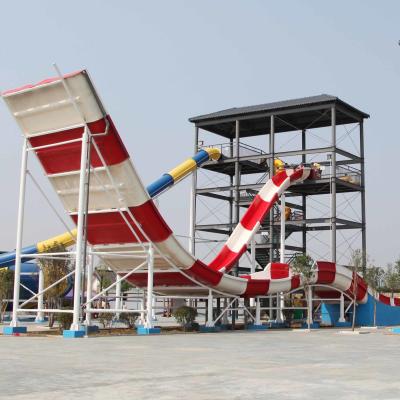 China Custom Water Slides , Amusement Park Boomerang Aqua Slide For 2 People in Gaint Aqua Park for sale