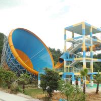 China Giant Water Park Fiberglass Water Slides Galvanized Carbon Steel Supporting for sale