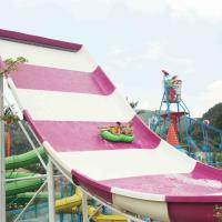 China Outdoor Custom Water Slides , Amusement Park Boomerang Aqua Slide For 2 People for sale