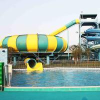 China Family Games Fiberglass Water Slides 19m Height Waterpark Super Bowl , 32*53m Floor Space for Water Park for sale
