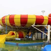 China Customized Exciting Garden Water Slide , Giant Space Backyard Water Slides Red / Yellow for Park for sale