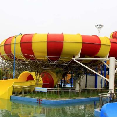 China Customized Exciting Garden Water Slide , Giant Space Backyard Water Slides Red / Yellow for Park for sale