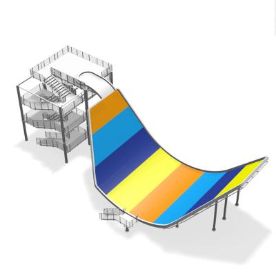 China SS Fastener Aqua Park Equipment Swing Water Slide Ashland / DSM Resin for sale
