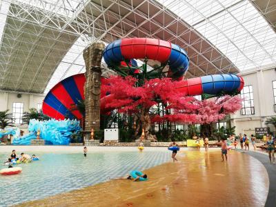 China Galvanized Tantrum Carbon Steel Aqua Park Equipment Fiberglass Water Slides for Adventure for sale