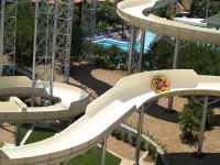 China Colorful Aqua Park Equipment , Custom FPR Water Park Large Water Slides for sale