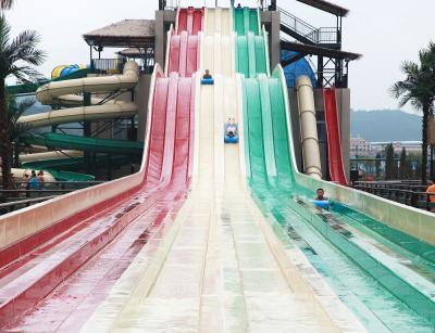 China OEM 3 Lanes Commercial Fiberglass Water Slides for Water Attractions for sale
