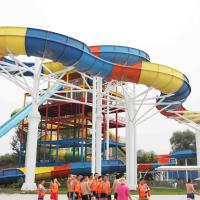 China Colorful Aqua Park Equipment / Customized Fiberglass Water Slides For Water Park for sale