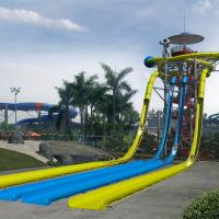 China Large Fiberglass Water Slides Equipment , Garden Water Slide For 4 Guests Per Time for sale