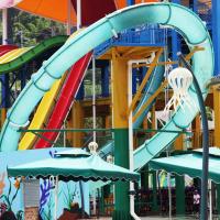 China Aqua Loop Huge Fiberglass Water Slides For Adult , Fixed Type Slide for Amusement Park for sale