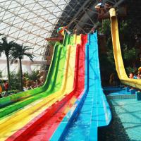 China Colorful Above Ground Fiberglass Water Slides , Fiberglass Pool Slide for Amusement Park for sale