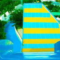 China Customized Fiberglass Water Park Equipment / Adult Water Slide With Two Person Riding Swing for sale
