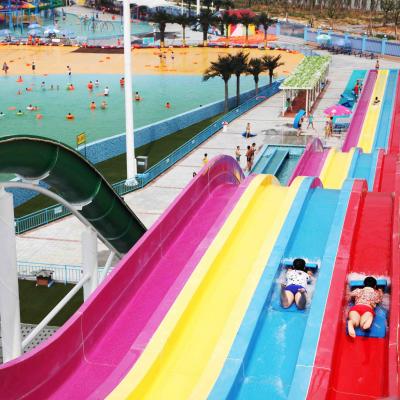 China OEM Big Rainbow Water Slides Four / Six Lanes For Water Park for sale