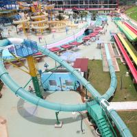 China Aqua Park Water Slide Games , Aqua Loop Body Fiberglass Slides For Pools for sale