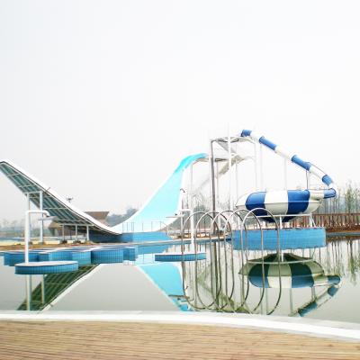 China Swing Wave Slide Fiberglass Pool Slides Amusement Park Equipment 11m Height for sale
