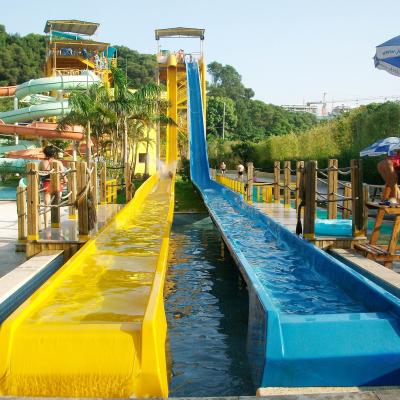 China Green And Yellow High Speed Fiberglass Water Slides Optional Color For Adults for sale
