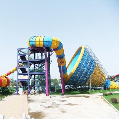 China Custom Outdoor Fiberglass Tornado Water Slide For Adults , 14.6m Platform Height for sale