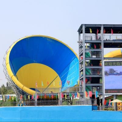 China Fiberglass Super Tornado Water Slide 14.6m Platform Height Easy Maintenance for Family Fun for sale