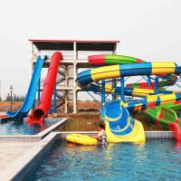 China Stainless Steel Fastener FRP Spiral Water Slides / Fiberglass Water Slide for sale