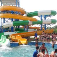 China Waterpark Equipment, Fiberglass Open / Close Spiral Slide, Custom Water Slides 11m Height for sale