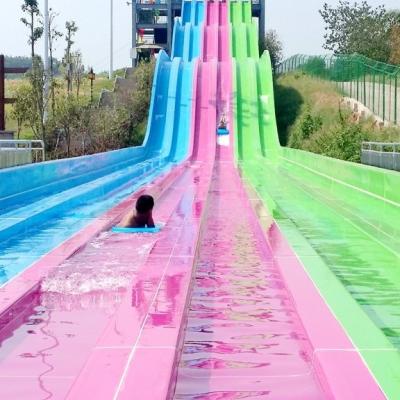 China Multi - Lanes Rainbow Custom Water Slides For Aqua Park Fiberglass Material for sale