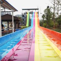 China Cool Huge Fun Rainbow Water Slides With Custom Length 4 Lanes for sale