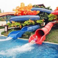 China Mini Water Park Kids' Water Slides Colorful Fiberglass Swimming Pool Slide for sale