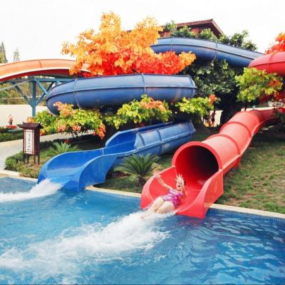 China Mini Water Park Kids' Water Slides Colorful Fiberglass Swimming Pool Slide for sale