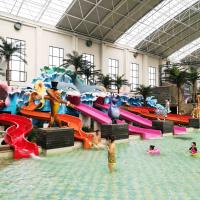 China Mini Water Park Kids' Water Slides Colorful Fiberglass Swimming Pool Slide for sale