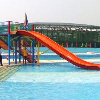 China Fiberglass Children Water Slide for a water park Blue / Yellow  / customized for Kids Water Park for sale