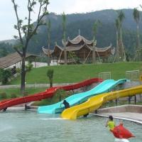 China Fiberglass Children Water Slide for a water park Blue / Yellow  / customized for Kids Water Park for sale
