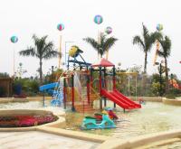 China Water House Aqua Park Games Platform 21*18*9m With Water Slide For Family Fun for sale