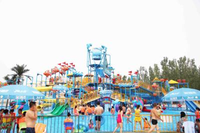 China Pirate Ship Water Theme Park Aqua Playground With Steel Structure for sale