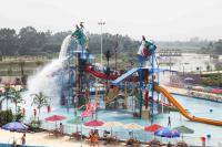 China Durable Aqua Playground With Waterpark Slides And Funny Water Bucket for sale