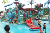 China Commercial Medium Water House Aqua Playground Platform With Water Slide for Water House for sale