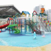 China Commercial Fiberglass Water Slides Aqua Playground Of Interactive Water House for sale