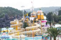 China Colorful Outdoor Water Parks with Fiberglass Water Slides 29 x 27m Space for sale