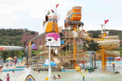 China Fiberglass Aqua Playground Equipment Customized Big Water House For Family Fun for sale