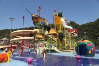 China Steel Structure Parks With Water Playgrounds Open And Close Spiral Water Slides for sale