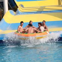 China Fiberglass Aqua Park Equipment , Giant Boomerang Water Slide For Resort for sale