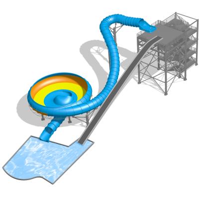 China Durable Aqua Park Equipment Featuring Super Bowl Slide Design with Stainless Steel Support and Customized Color Options for sale