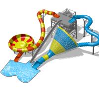 China Durable Aqua Park Equipment Featuring Super Bowl Slide Design with Stainless Steel Support and Customized Color Options for sale