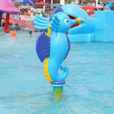 China Kids Spray Park Equipment Fiberglass Water Games Spray Cartoon Hippocampus for Water Park for sale