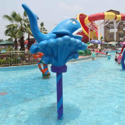 China Cartoon Whale Spray Play Equipment For Kids / Adults , 0.3 - 0.6m Water Depth for sale