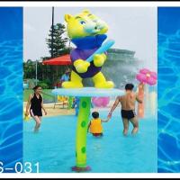 China Customized Fiberglass Spray Park Equipment, Spray Cat Water Sprayground For Kids Adults for sale