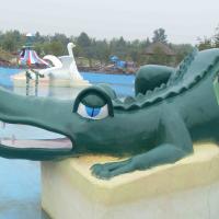 China Small Fiberglass Water Pool Slides For Kids , Water Park Equipment Crocodile Slide for sale