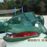 China Water Park Equipment Crocodile Slide , Commercial Small Fiberglass Water Slide for sale
